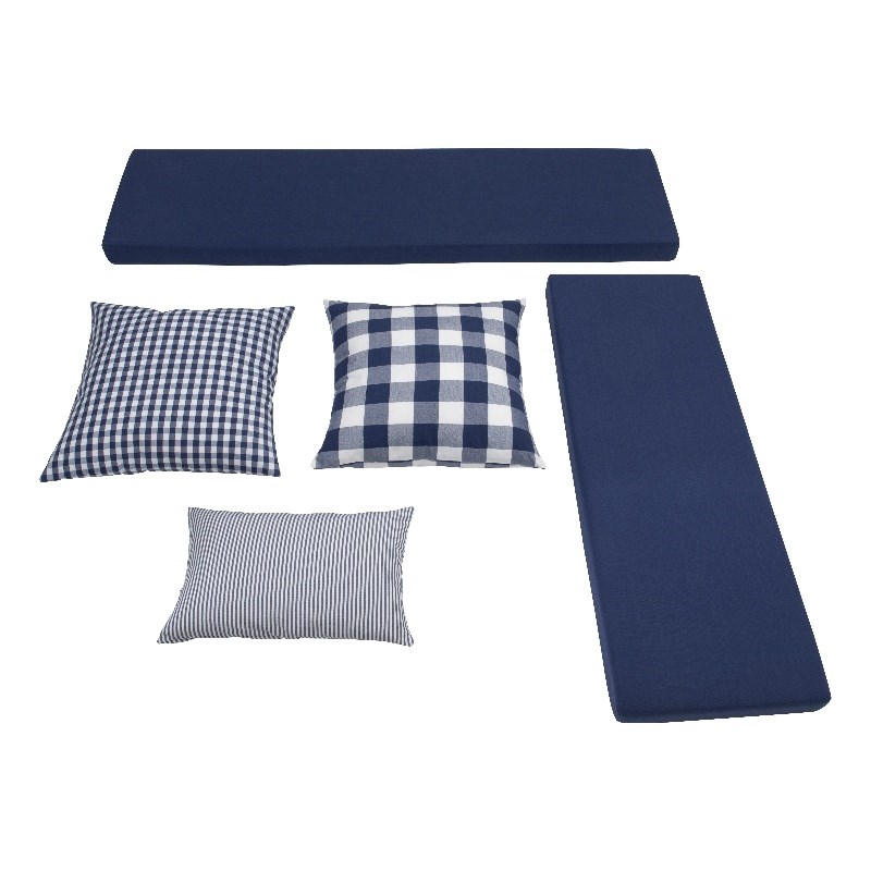 Linon Troyin 5 Piece Nook Cushion Set in Navy | Homesquare
