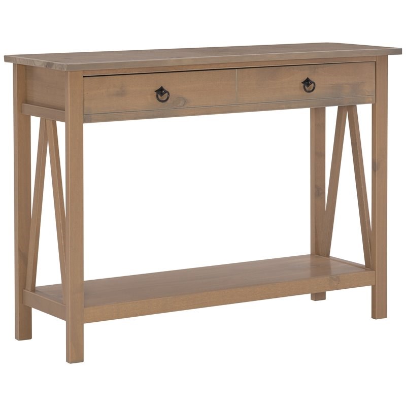 Linon Titian Wood Coffee Table in Driftwood | Homesquare