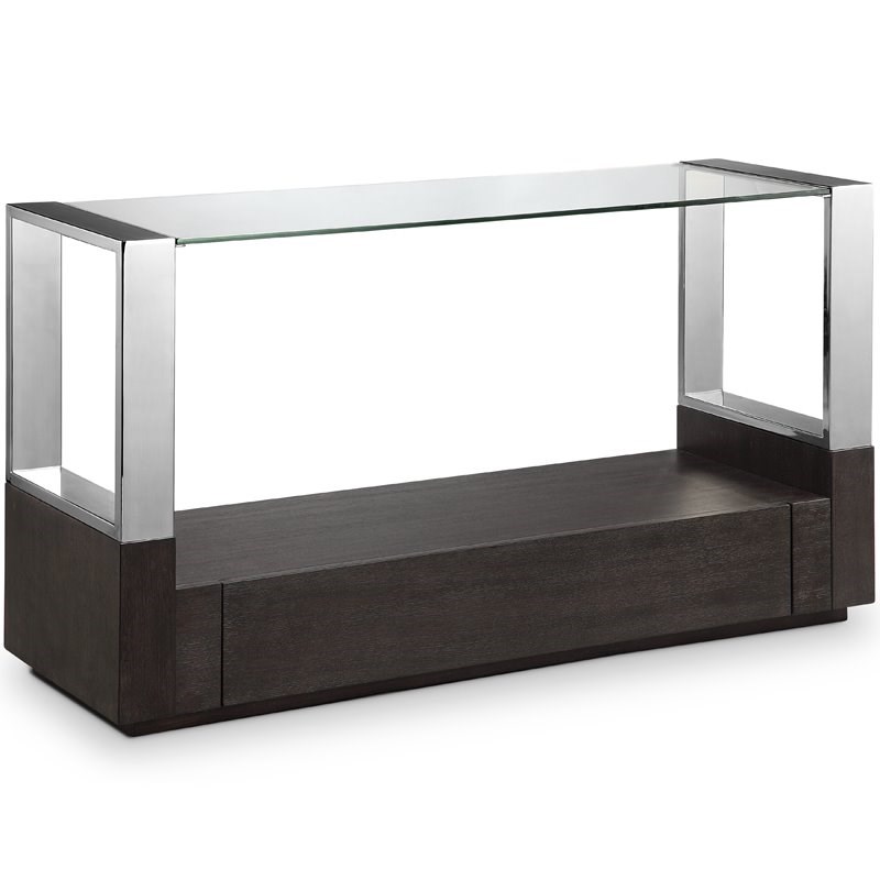 Magnussen Revere Contemporary Graphite Glass Top Entryway Table with ...