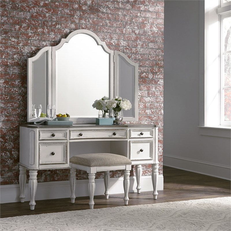 Magnolia Manor White 3 Piece Vanity Set | Homesquare