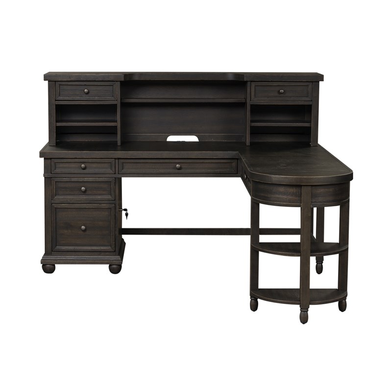 Harvest Home Black L Shaped Desk Set | Homesquare