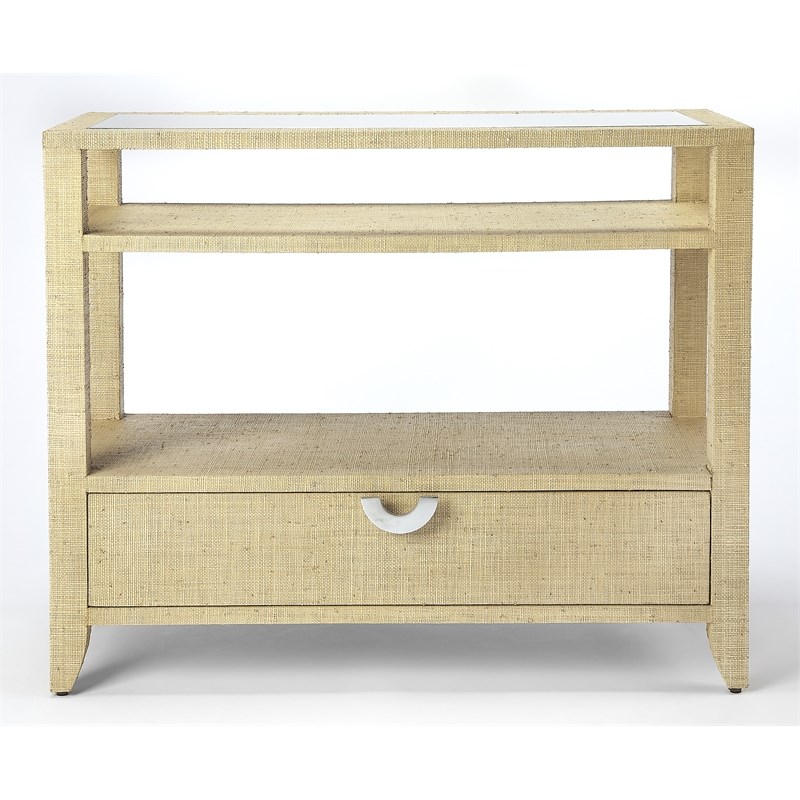 Butler Specialty Company Amelle Raffia Console Table in Beige | Homesquare