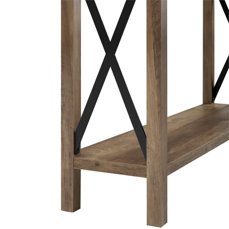 46 metal x entry table in reclaimed barnwood - af46mxetro