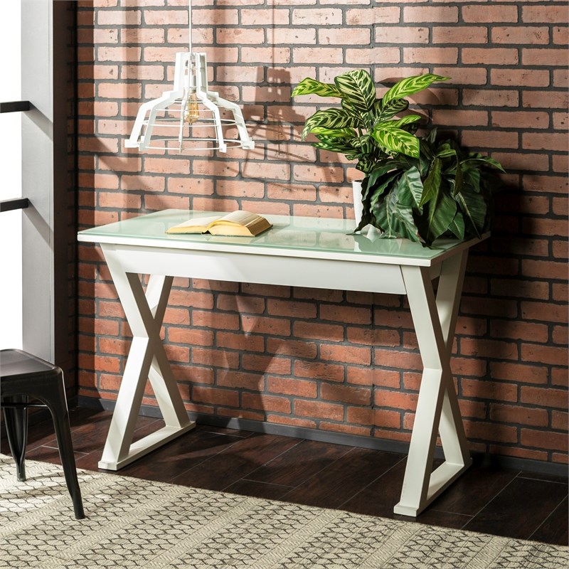 48" X-Frame Computer Desk in White | Homesquare