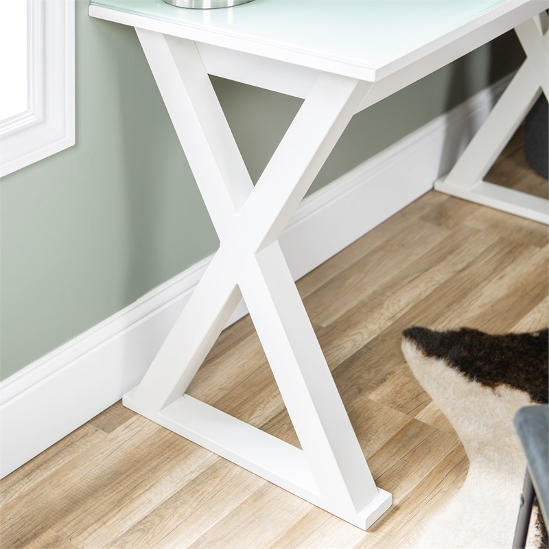48" X-Frame Computer Desk in White | Homesquare