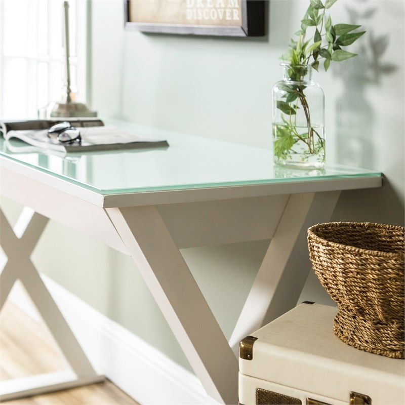 48" X-Frame Computer Desk in White | Homesquare