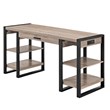 60" Urban Blend Storage Desk in Driftwood and Black | Homesquare