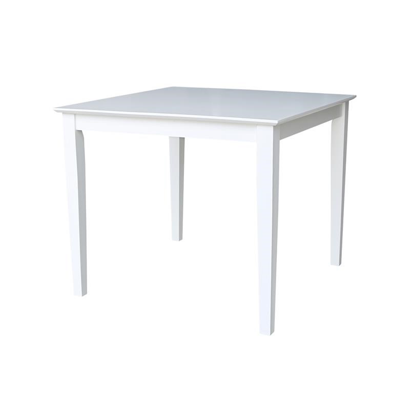 36" x 36" Solid Wood Dining Table with 2 Chairs in White - 3 Piece Set ...