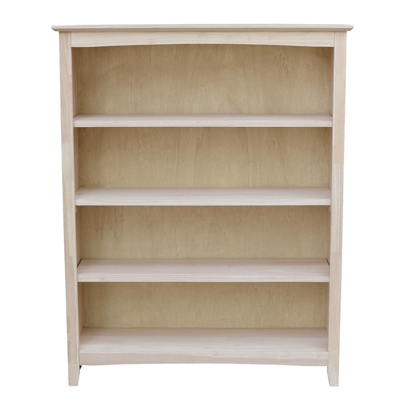 38" Wide Shaker Bookcase - 48 in H - Unfinished | Homesquare