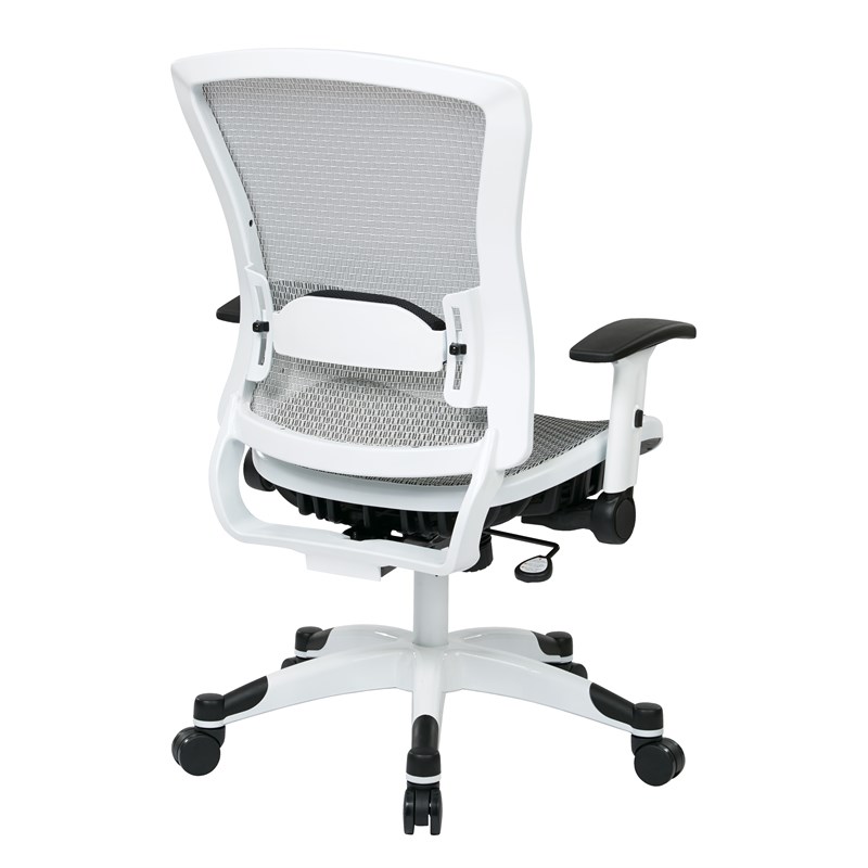 Managers White Office Chair with Padded Mesh Seat | Homesquare