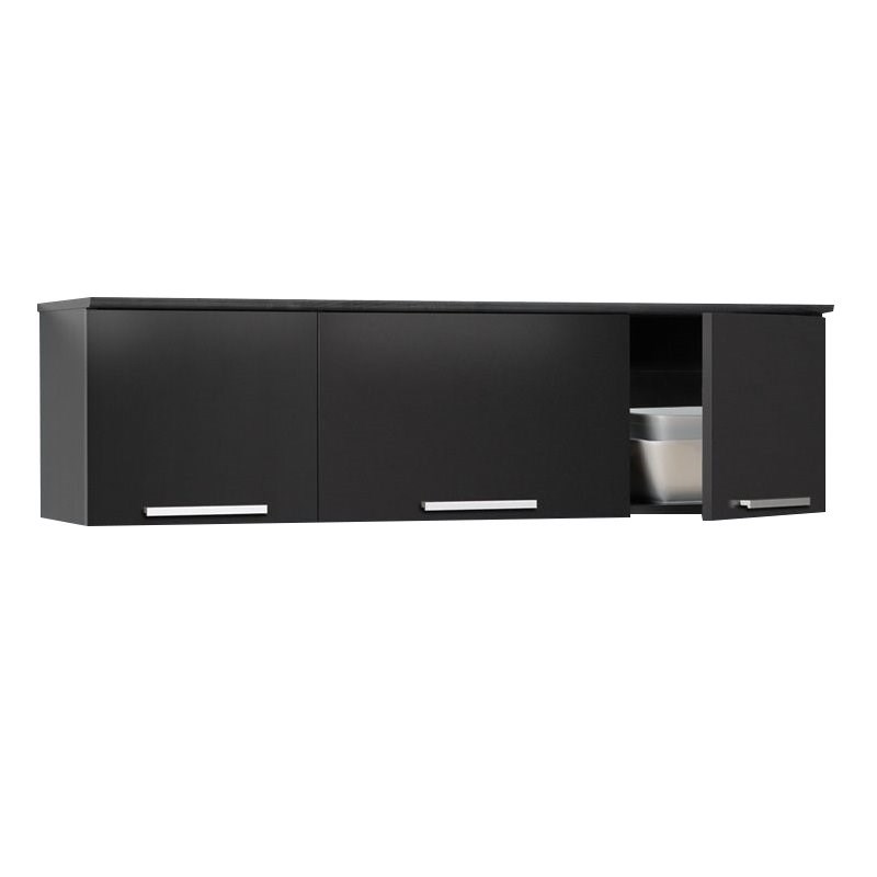 Prepac Coal Harbor Wall Mounted Hutch in Black | Homesquare