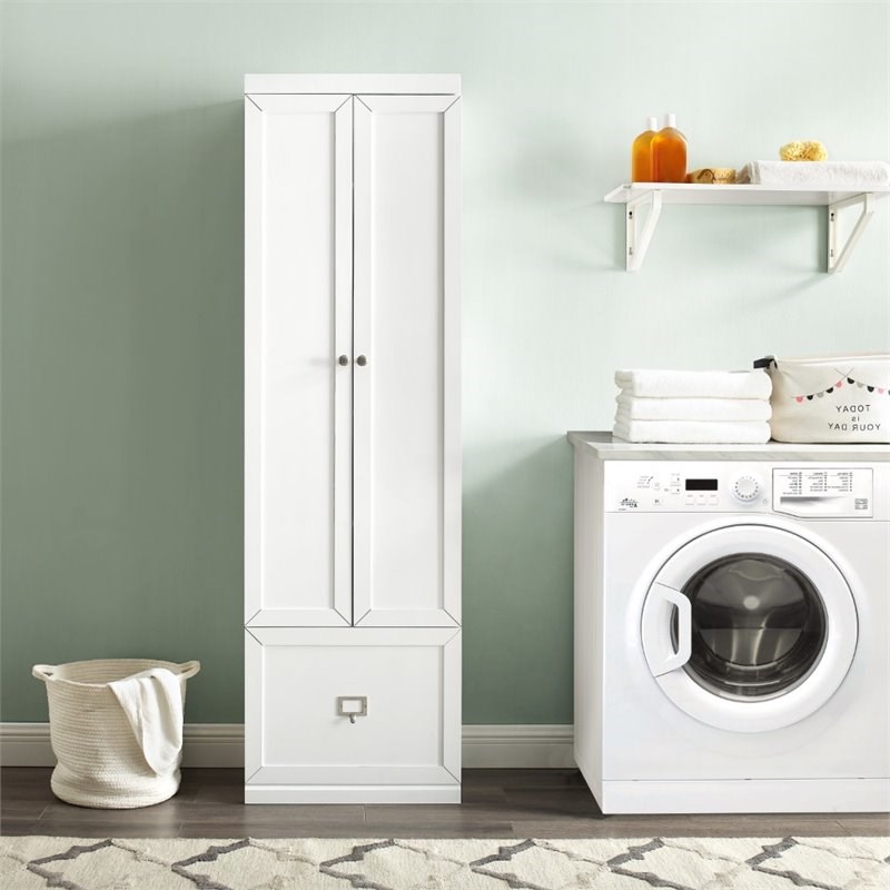 Crosley Harper Convertible Pantry Closet in White | Homesquare