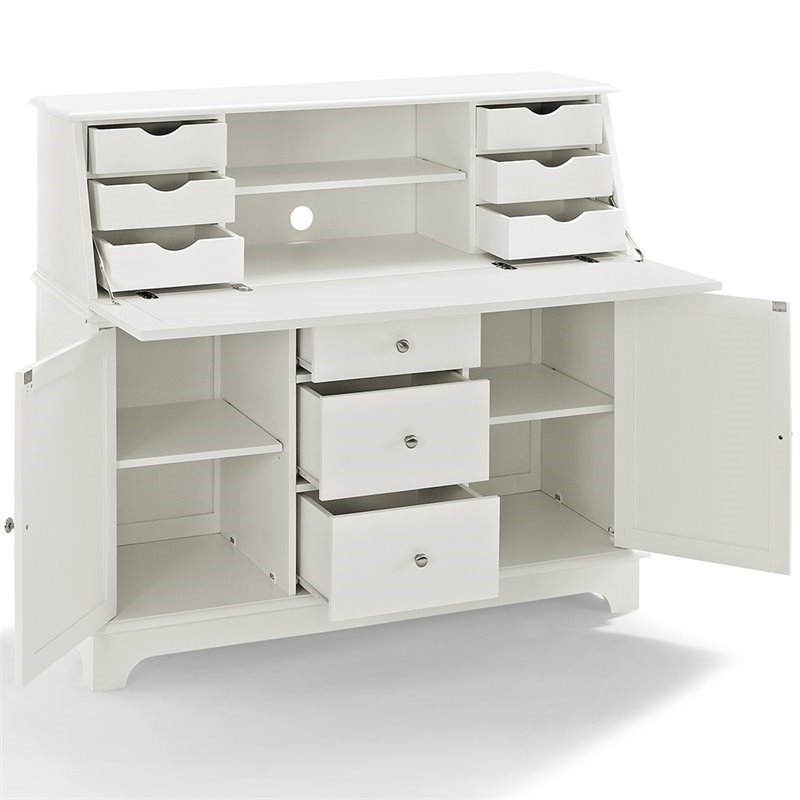 Crosley Sullivan Secretary Desk in White | Homesquare