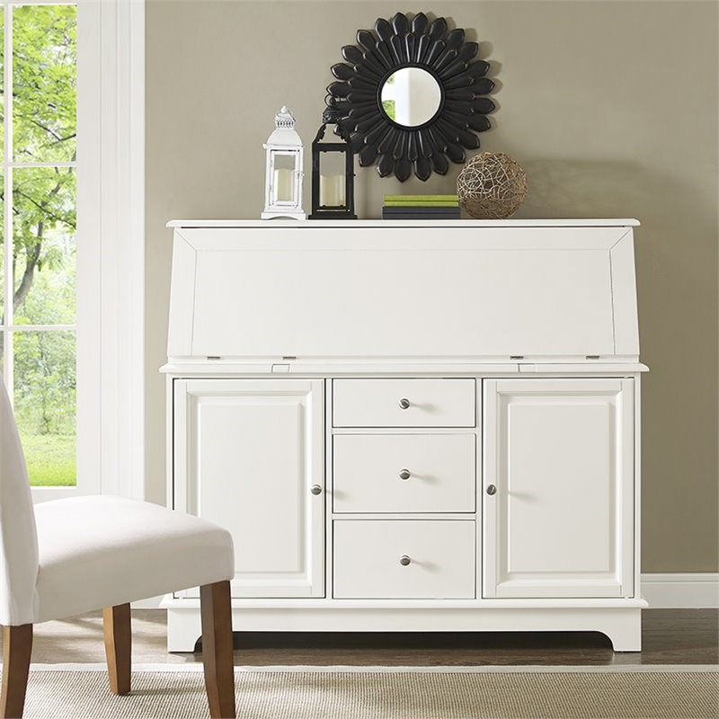 Crosley Sullivan Secretary Desk in White | Homesquare