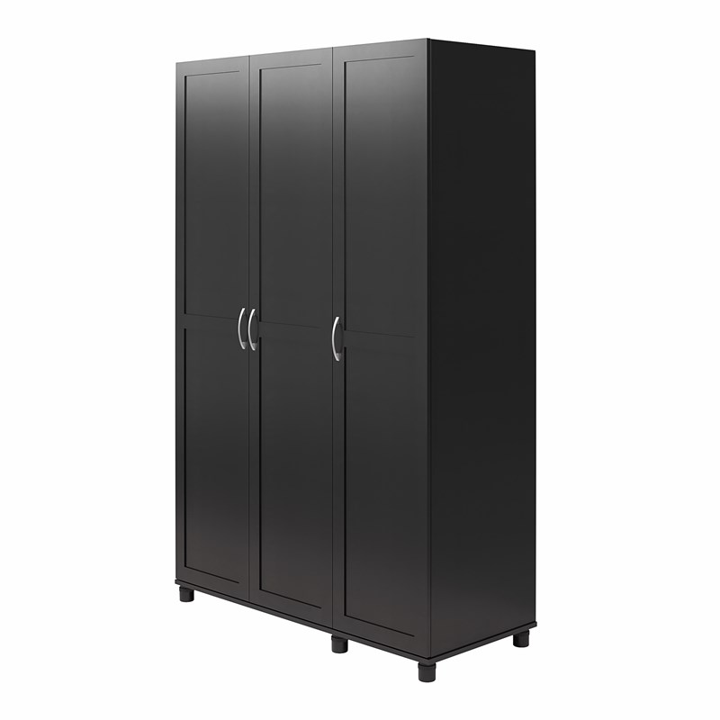 Systembuild Evolution Lory Framed 3 Door Wardrobe in Black | Homesquare