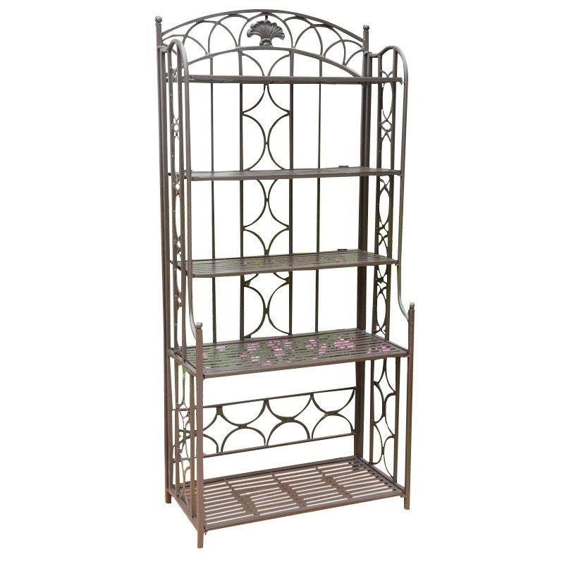 mandalay 5-tier folding iron bakers rack - 3441-rt-bn