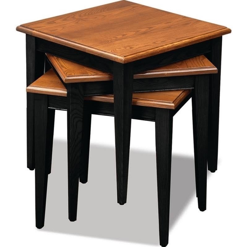 Leick Furniture Chairside End Table in Medium Oak Finish | Homesquare