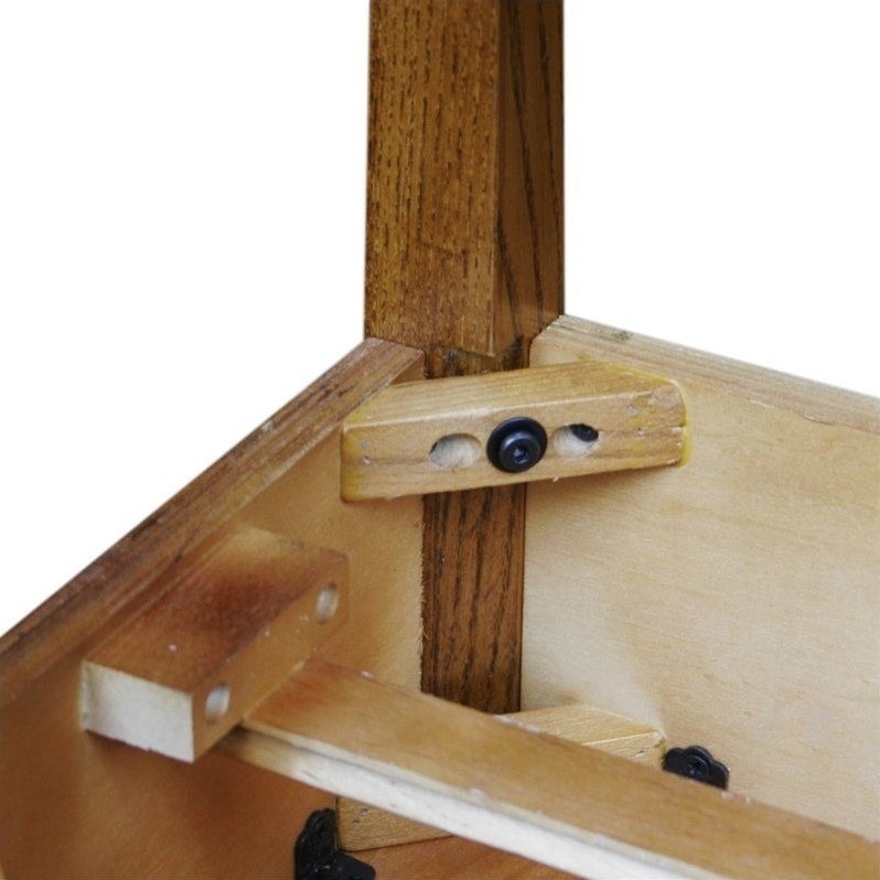 leick furniture shaker square end table in medium oak finish - 9041-med