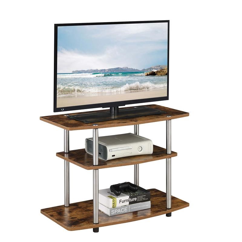 convenience concepts designs2go 3-tier wood 32" tv stand in multi-color ...