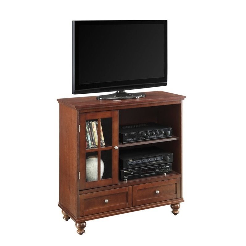 Convenience Concepts Tahoe Highboy TV Stand in Espresso Wood Finish ...