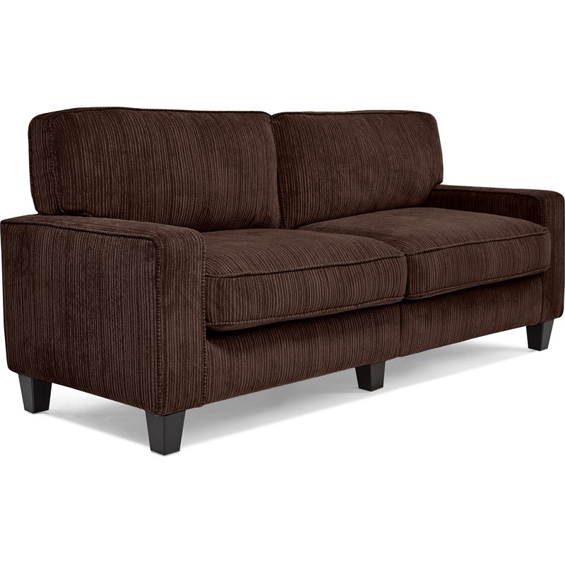 serta rta palisades collection 78" sofa in riverfront brown - cr43539pb