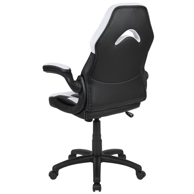 Flash Furniture X10 Ergonomic Faux Leather Racing Gaming Chair in White ...