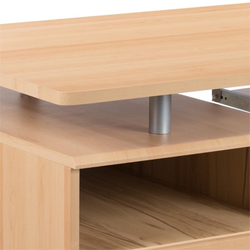 flash furniture pedestal computer desk in maple - nan-wk-008-mp-gg