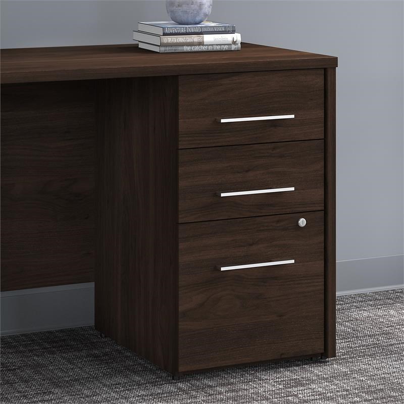 Office 500 16W 3 Drawer File Cabinet in Black Walnut - Engineered Wood ...