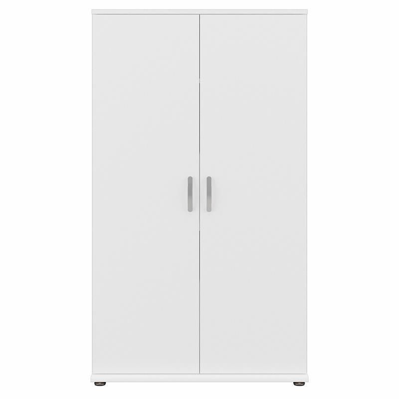 Universal Tall Storage Cabinet with Doors in White - Engineered Wood ...