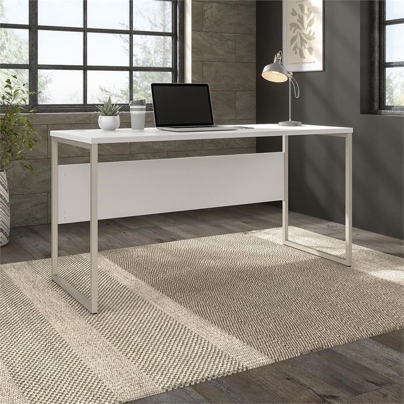 Hybrid 60W x 24D Computer Table Desk in White - Engineered Wood ...