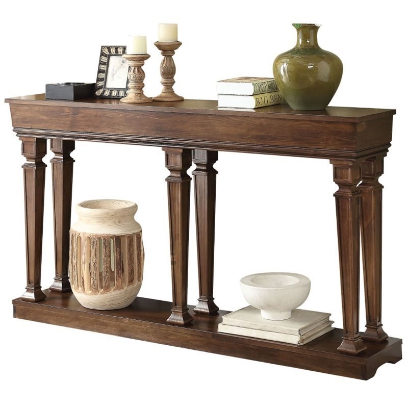 ACME Garrison 60" Console Table in Oak | Homesquare