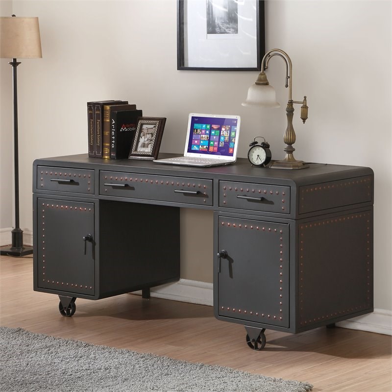 Actaki 2 Piece Executive Desk and HighBack Adjustable Swivel Office ...