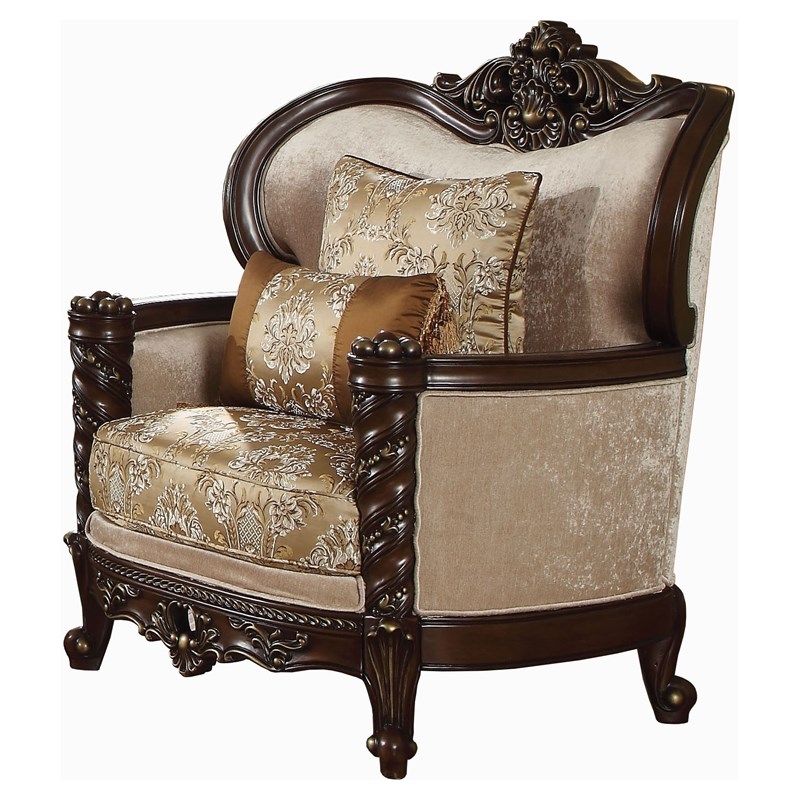 ACME Devayne Traditional European Chair with Queen Anne Legs in Dark ...