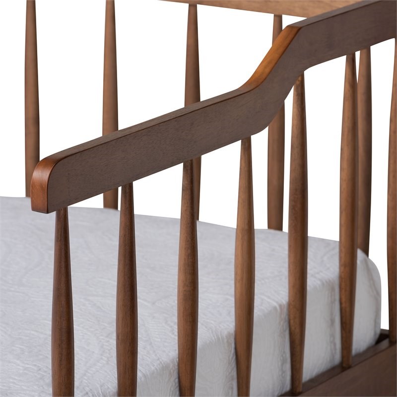 Baxton Studio Muriel Walnut Wood Expandable Twin to King Size Spindle ...