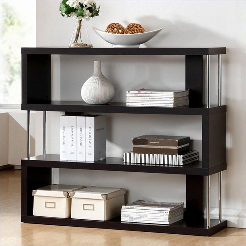 Barnes 3 Shelf Bookcase in Dark Brown | Homesquare