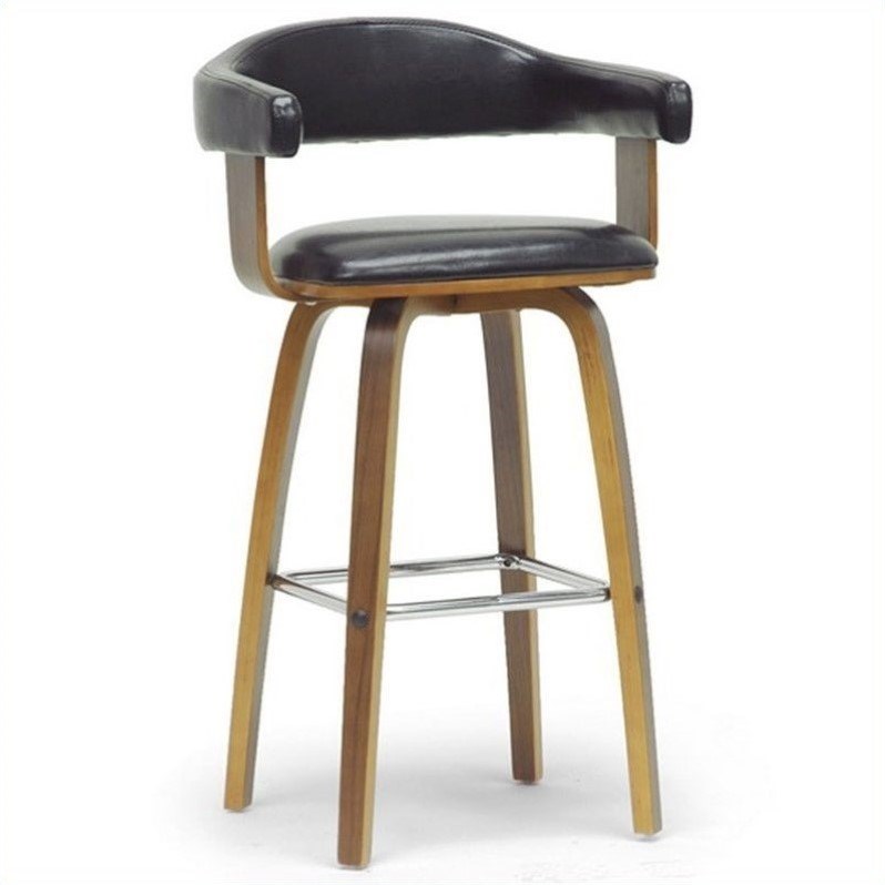 Quigley Counter Stool in Walnut and Black | Homesquare