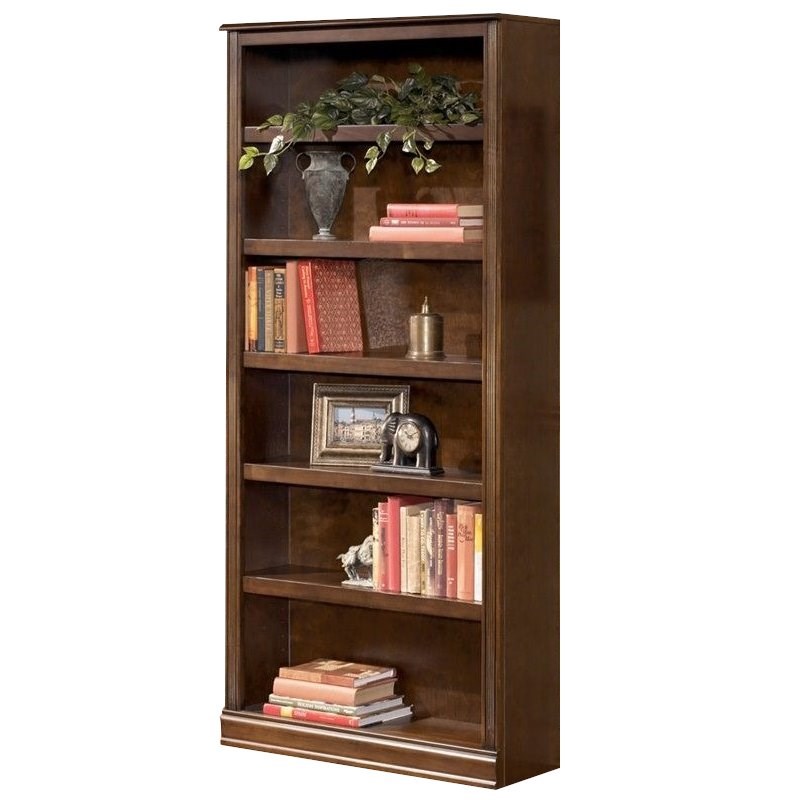 Ashley Furniture Hamlyn 6 Shelf Bookcase in Medium Brown | Homesquare