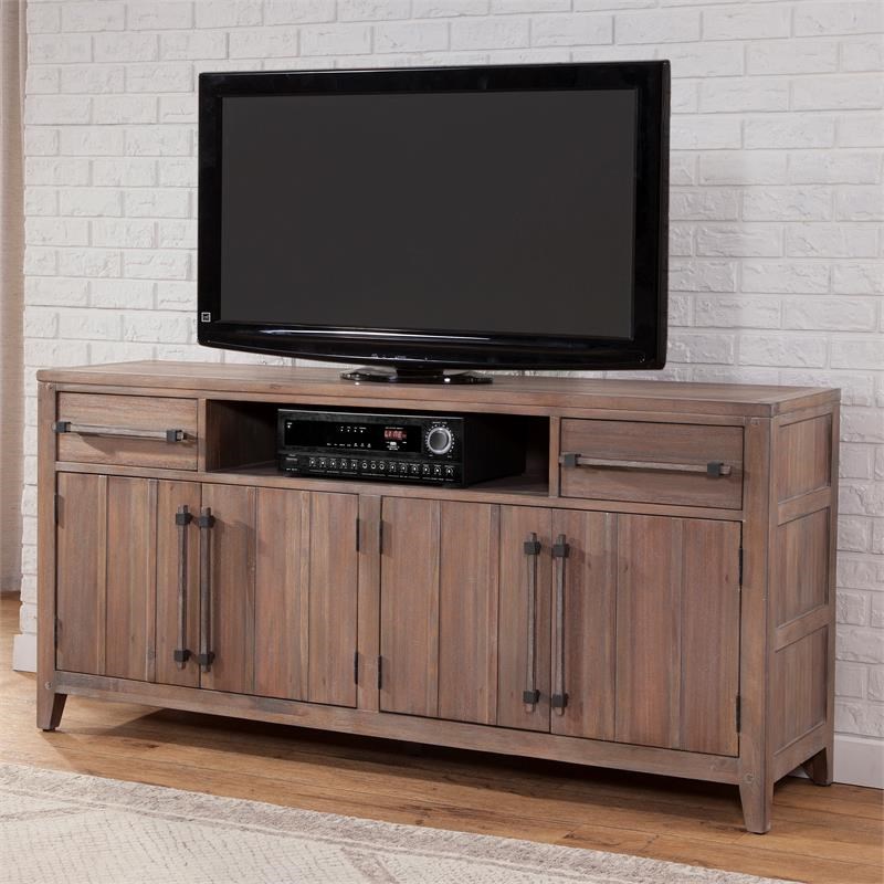 Aurora Weathered Gray 68-inch Wood TV Console | Homesquare