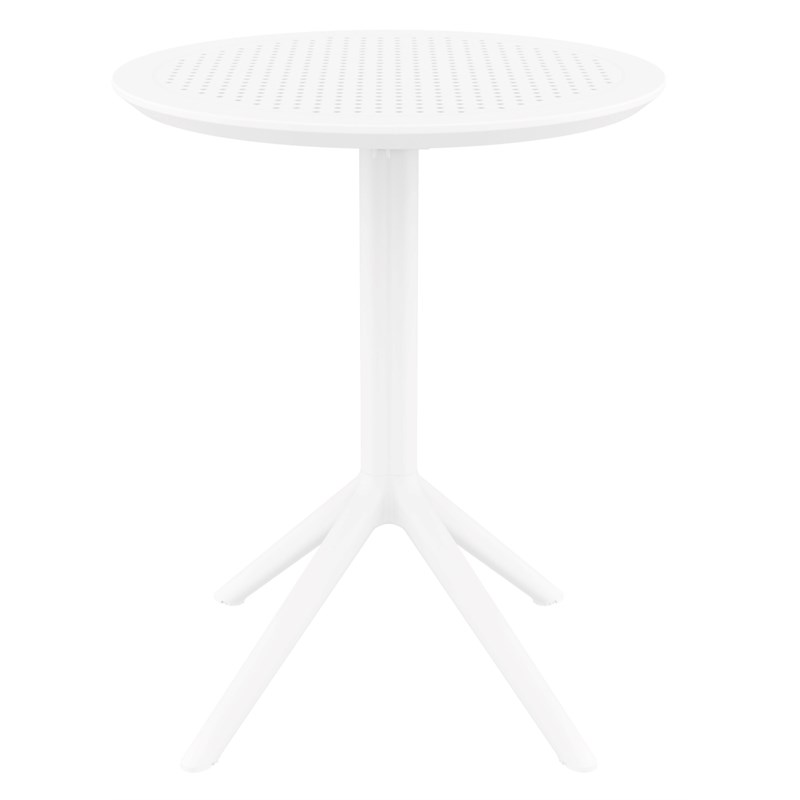 Compamia Sky 24 inch Round Folding Table in White finish | Homesquare