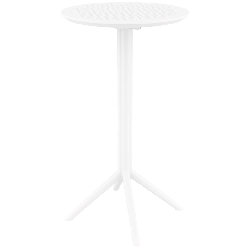 Compamia Sky 24 inch Round Folding Bar Table in White finish | Homesquare