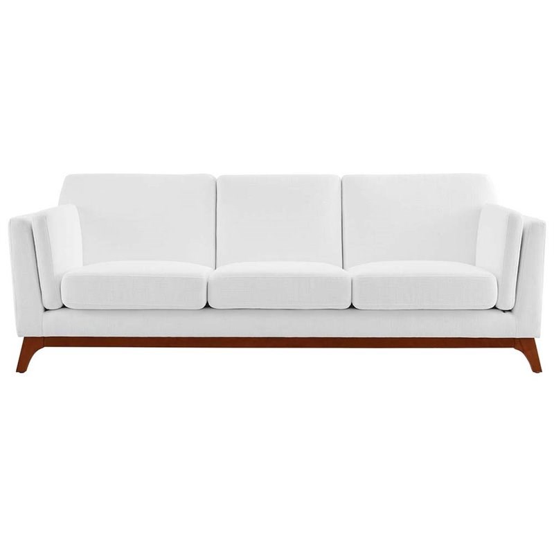 Modway Chance Mid Century Modern Sofa in White | Homesquare