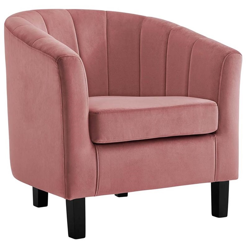 Modway Prospect Velvet Tufted Accent Chair in Dusty Rose | Homesquare