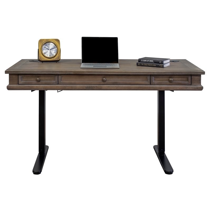 Martin Furniture Carson Sit/Stand Height Adjustable Desk in Weathered ...