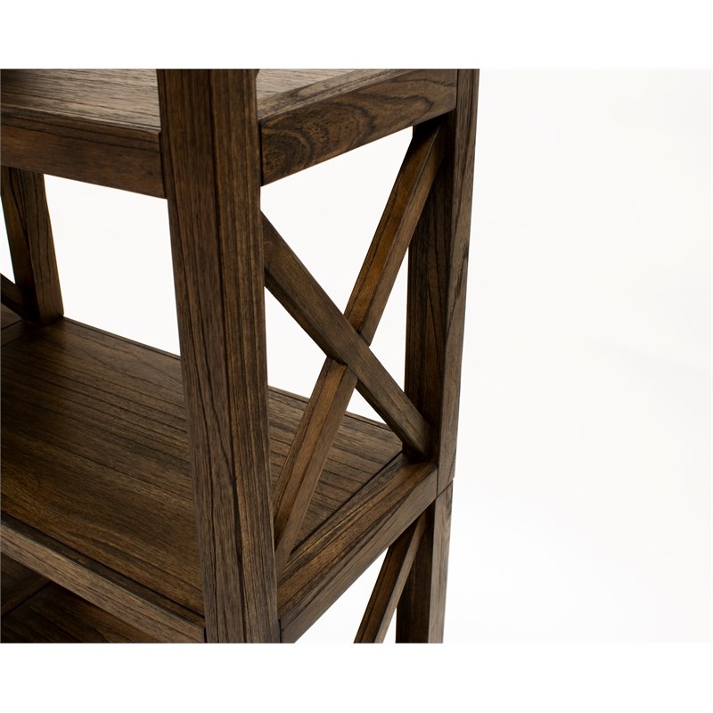 Eight Shelf Tall Wood Bookcase Open Back Standing Storage Organizer ...