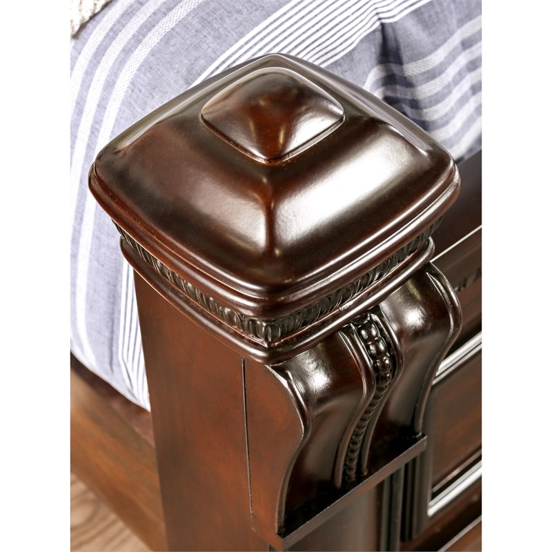 Furniture of America Oulette Transitional Wood Cal King Panel Bed in ...