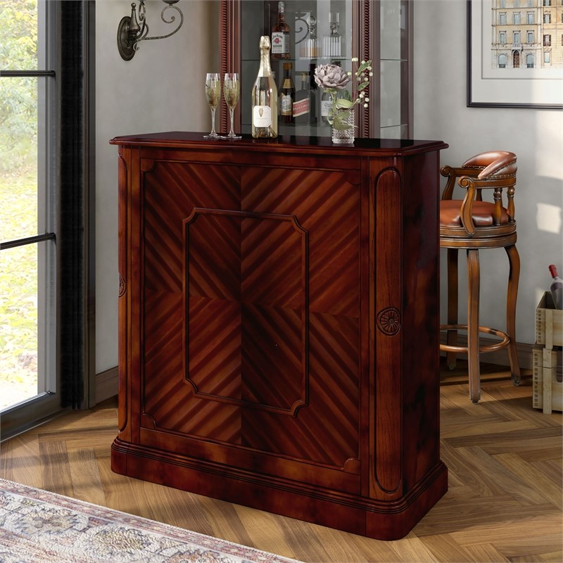 Furniture of America Myron Wood Multi-Storage Wine Rack in Dark Cherry ...