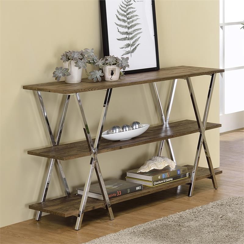 Furniture of America Barrickson Wood Small 3-Shelf Console Table in ...
