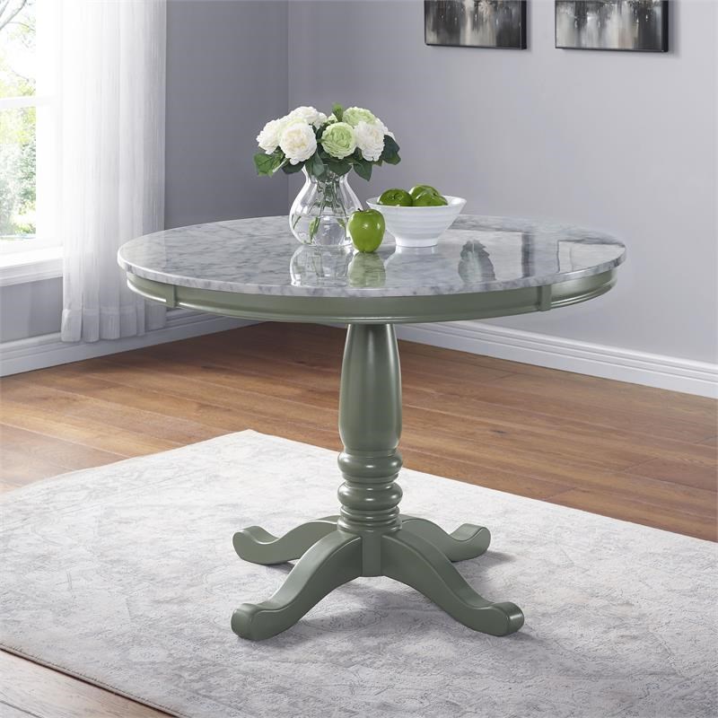 furniture of america tummel 42-inch wood dining table in olive green ...