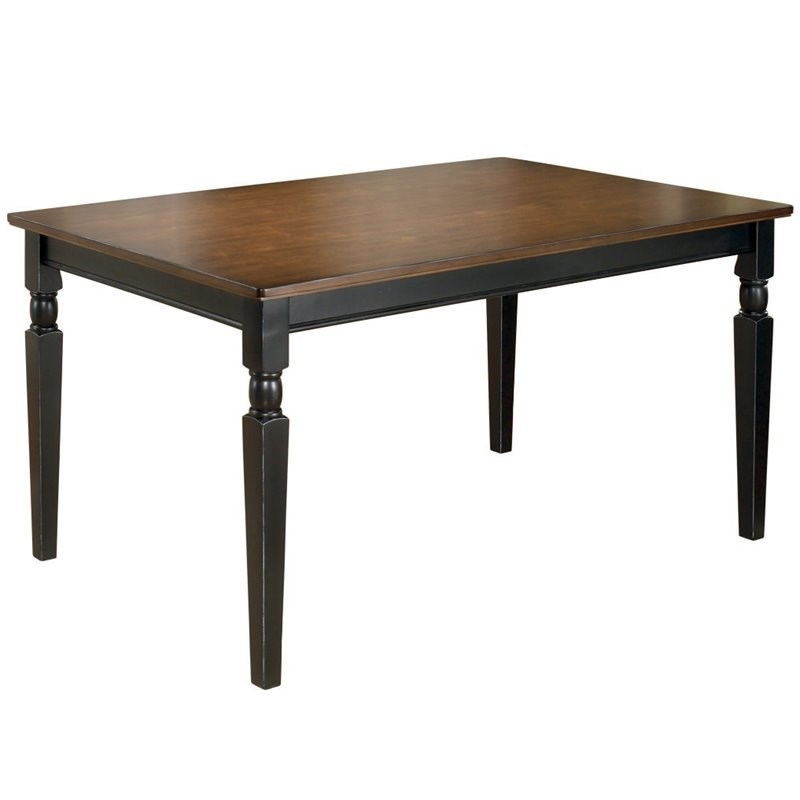 Bowery Hill Rectangular Dining Table in Black and Brown | Homesquare