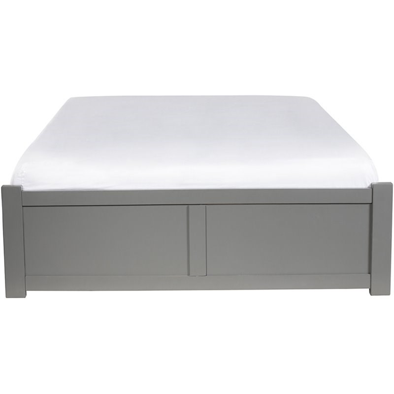Bowery Hill Solid Wood Mates King Bed with Storage Drawers in Gray ...